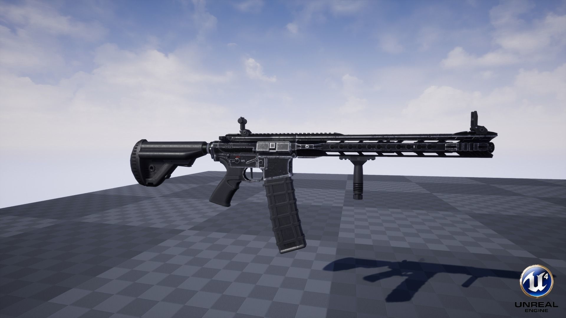 3D model Modular Combat Rifle-Squad Automatic Weapon Variant VR / AR ...