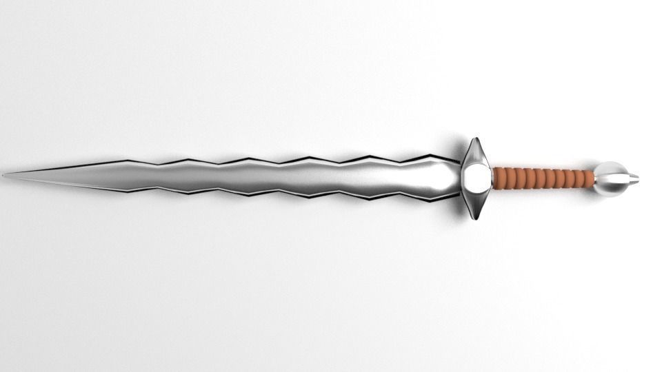 Wavy Sword 3 3D model | CGTrader