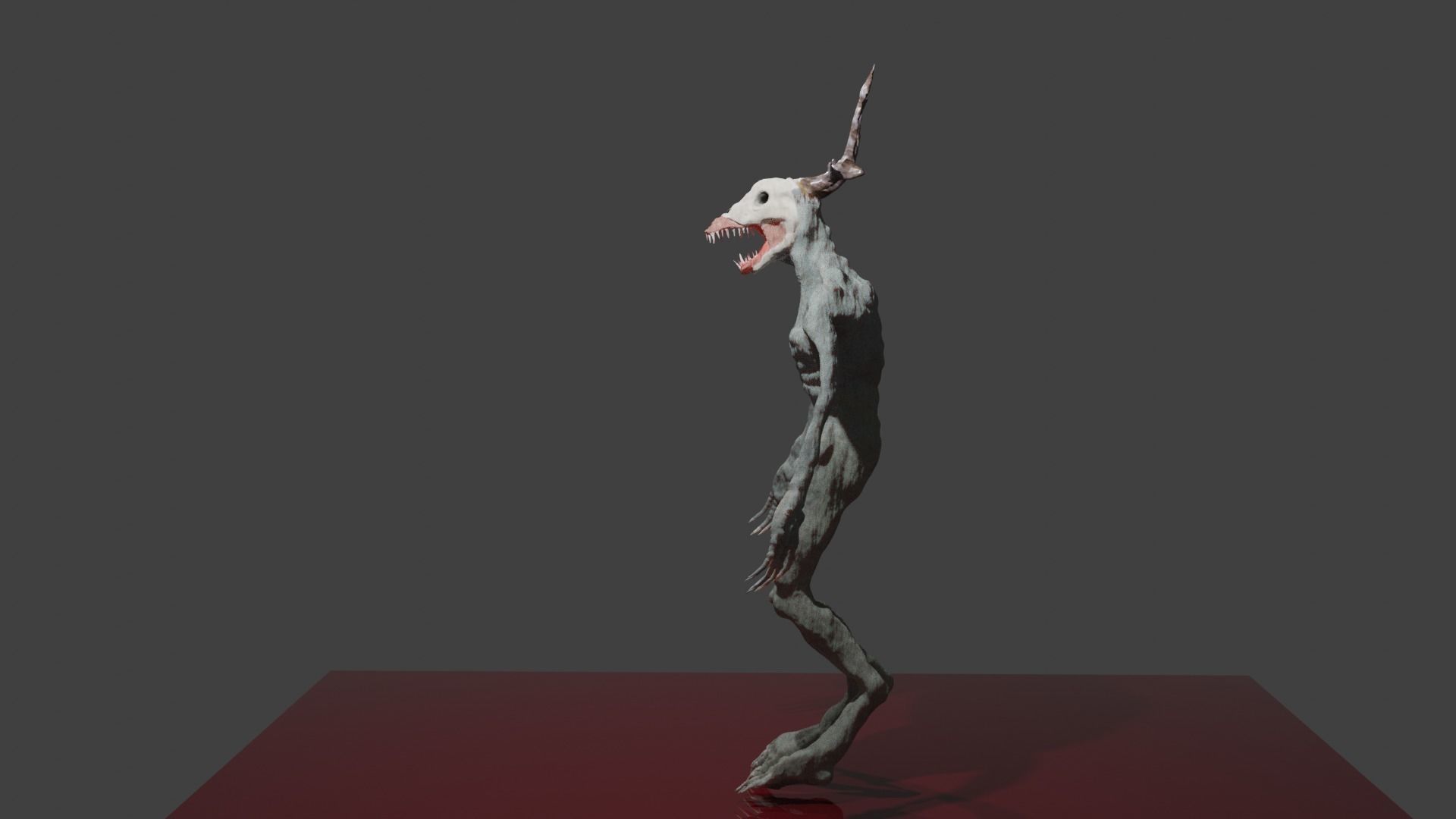 3D model Rigged Wendigo Alien character VR / AR / low-poly rigged ...