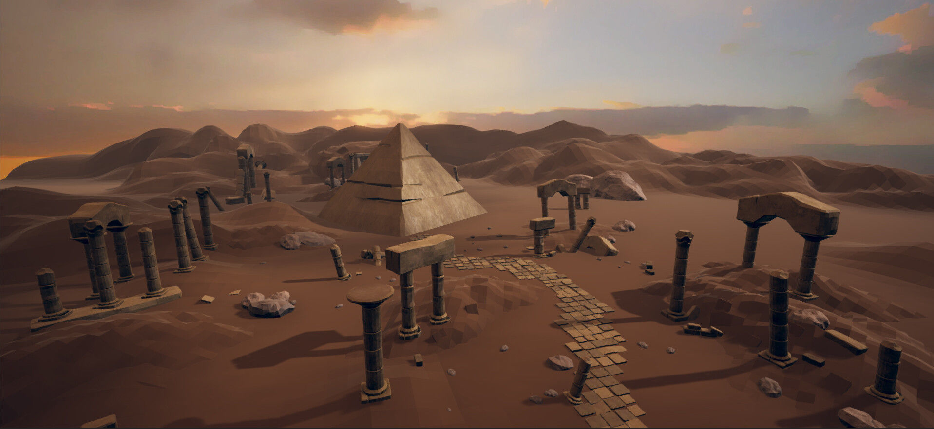 3D model Low Poly Ruined Desert environment VR / AR / low-poly | CGTrader