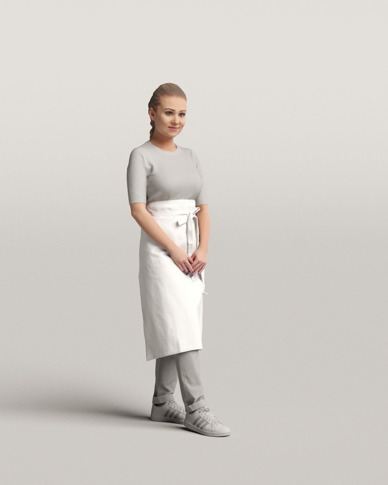 Humano Waitress woman waiter 0610 3D model | CGTrader