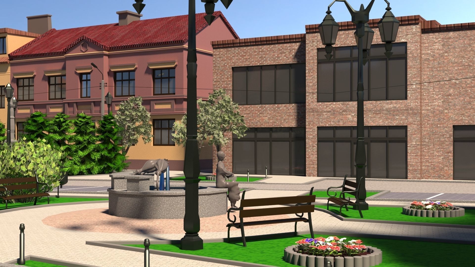 3D model Makow Podhalanski Town Square VR / AR / low-poly | CGTrader