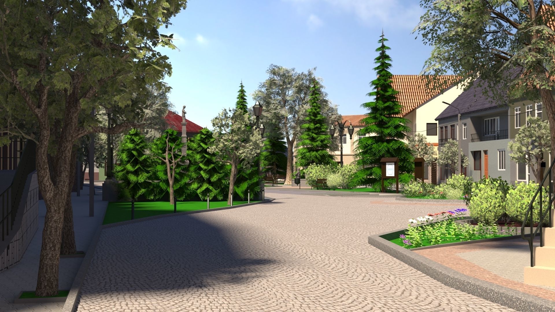 3D model Makow Podhalanski Town Square VR / AR / low-poly | CGTrader