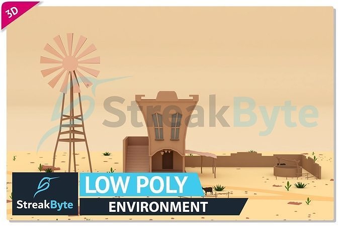 3D model Low Poly Desert Environment VR / AR / low-poly | CGTrader