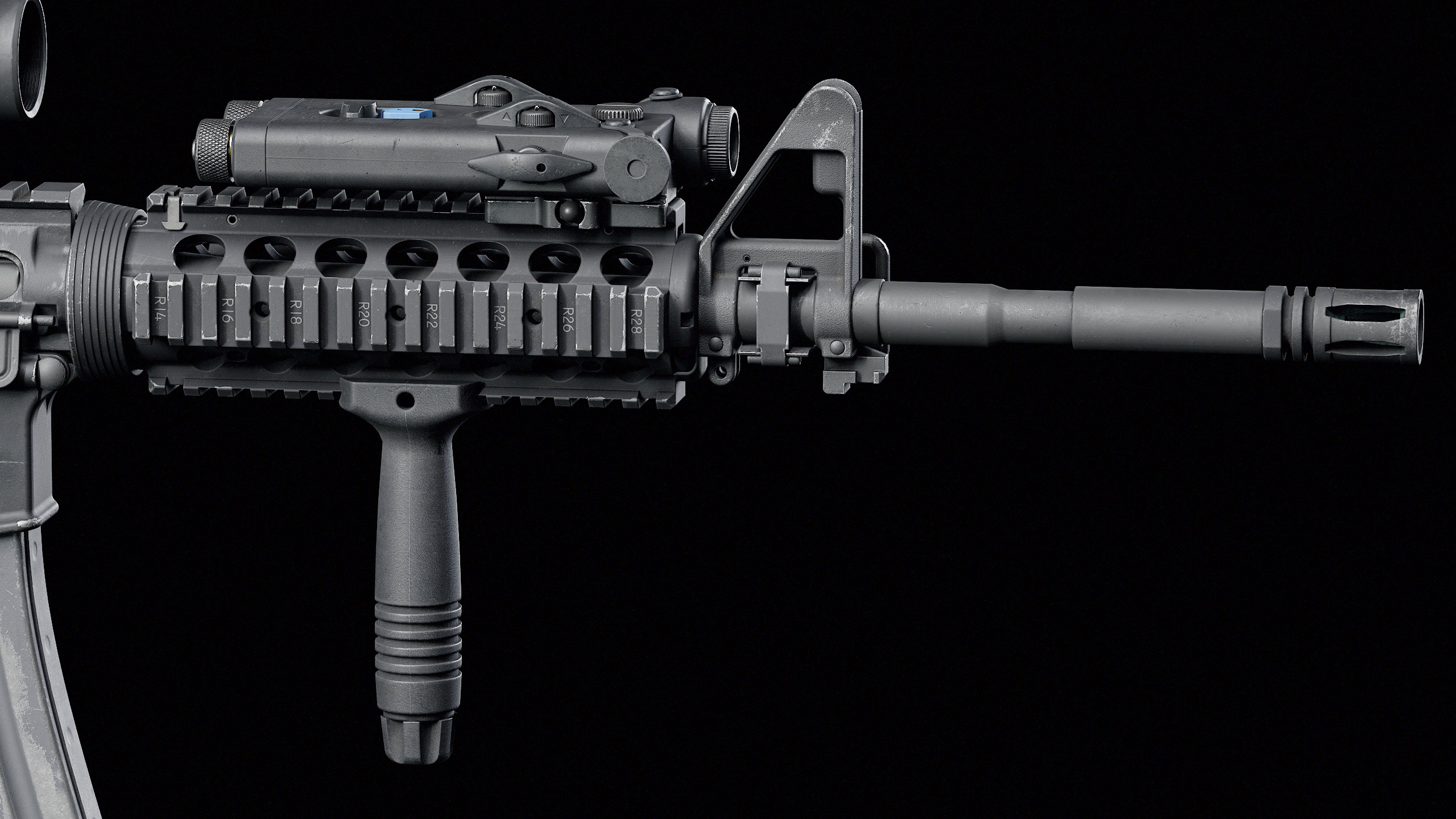 3D model M4A1 CompM4-PEQ2A VR / AR / low-poly | CGTrader