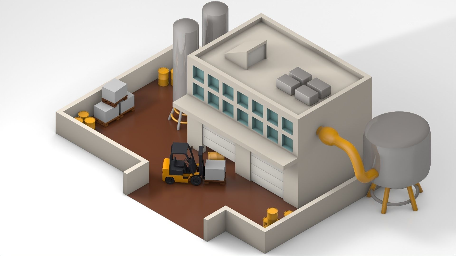 3D model Garage factory VR / AR / low-poly | CGTrader