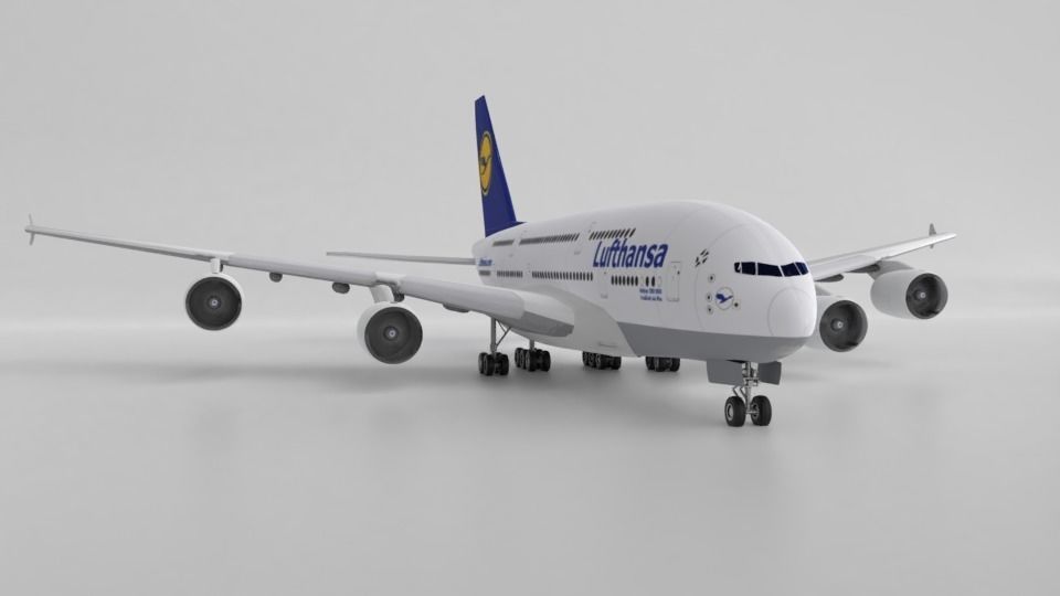 Airbus 380 -Lufthansa free 3D model | CGTrader