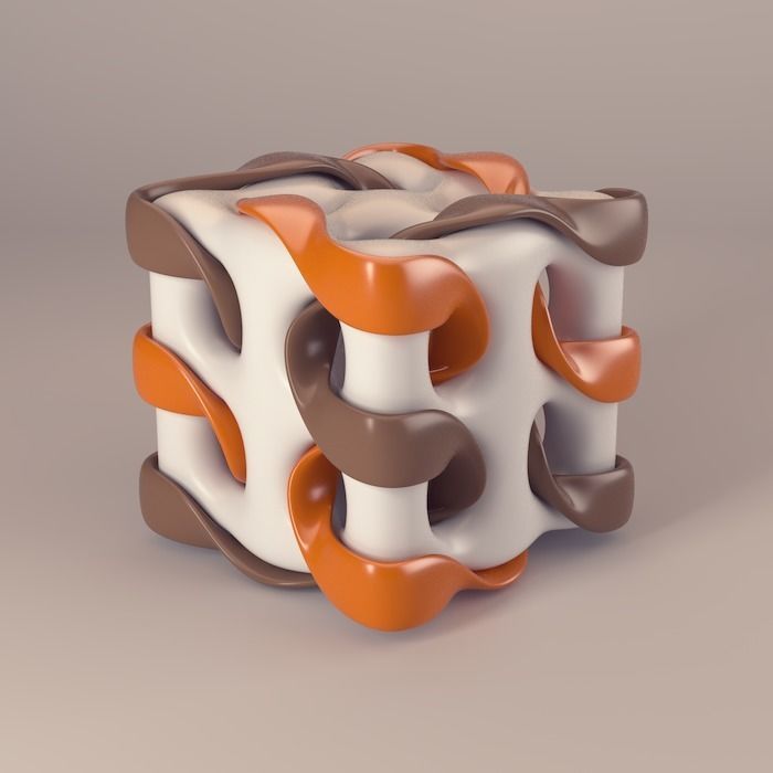cube with ribbon 3D model | CGTrader