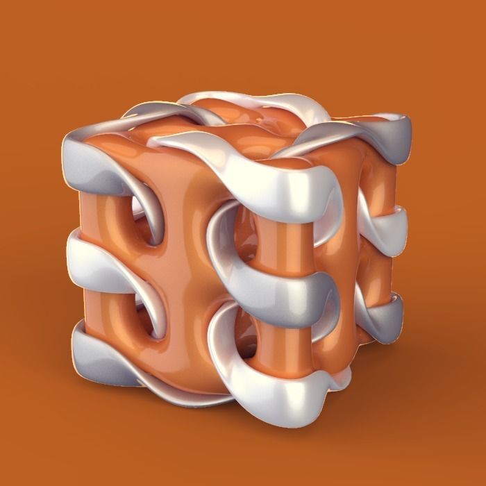 cube with ribbon 3D model | CGTrader
