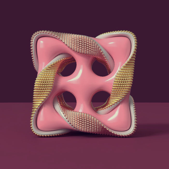 cube with ribbon 3D model | CGTrader