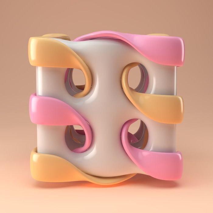 cube with ribbon 3D model | CGTrader