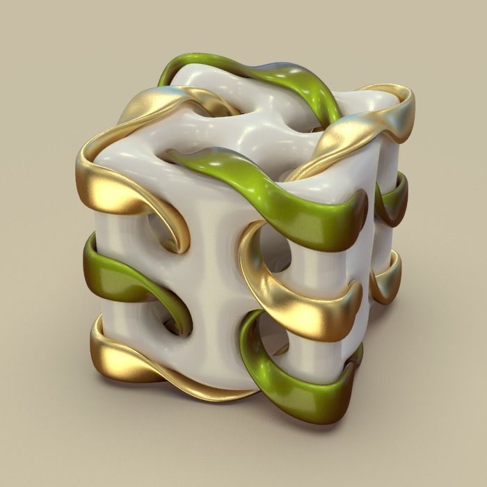 cube with ribbon 3D model | CGTrader