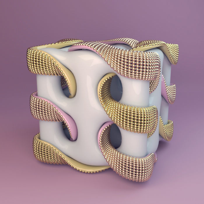 cube with ribbon 3D model | CGTrader