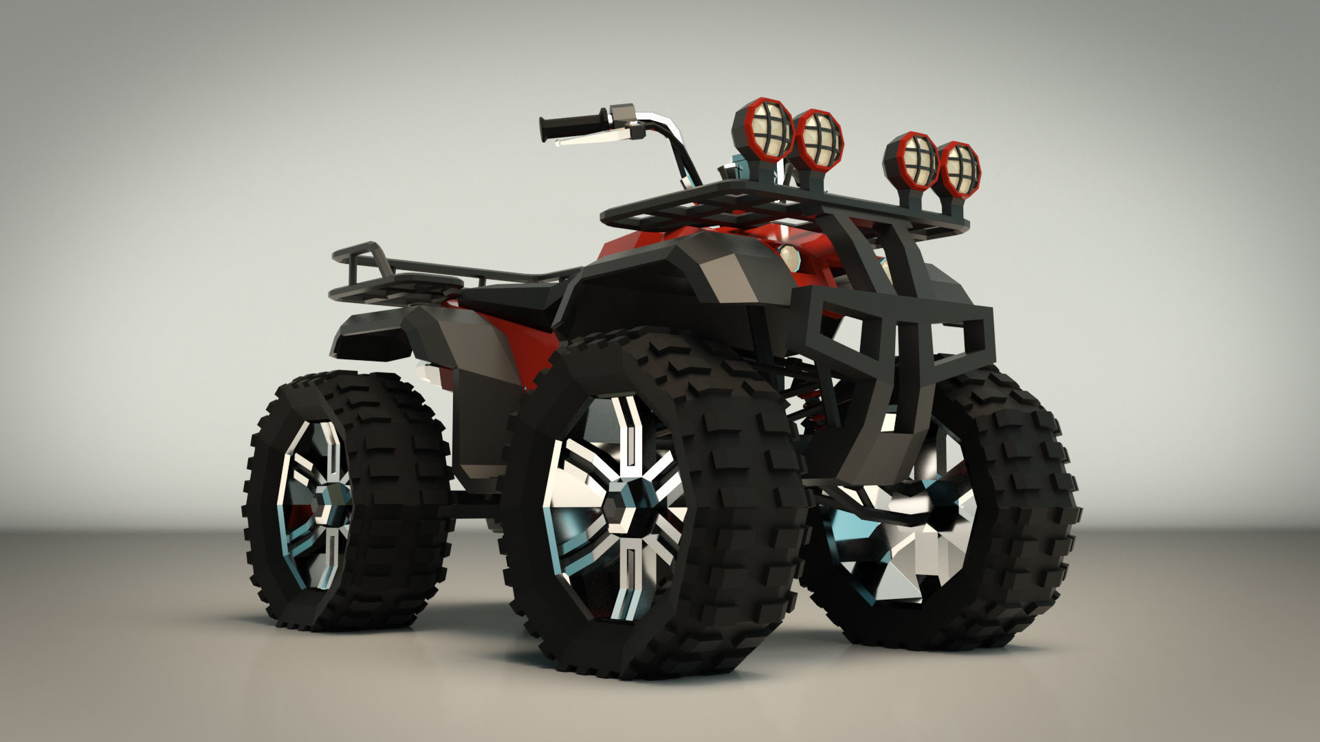 3D model Low Poly ATV 01 VR / AR / low-poly | CGTrader