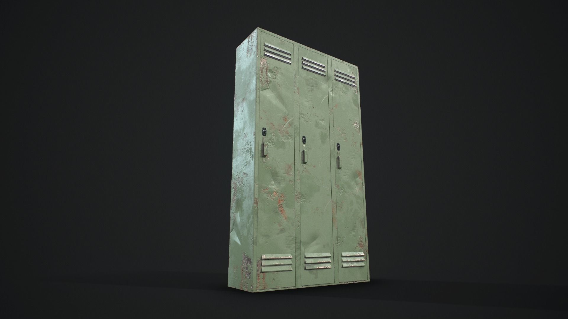 3D model Lockers Rusty - Pack - Game Ready VR / AR / low-poly | CGTrader
