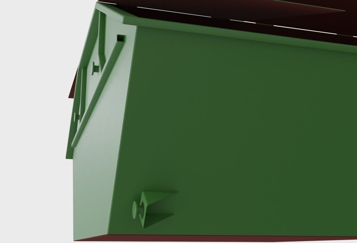 3D model Steel dumpster 6 cubic meters with 4 lids VR / AR / low-poly ...
