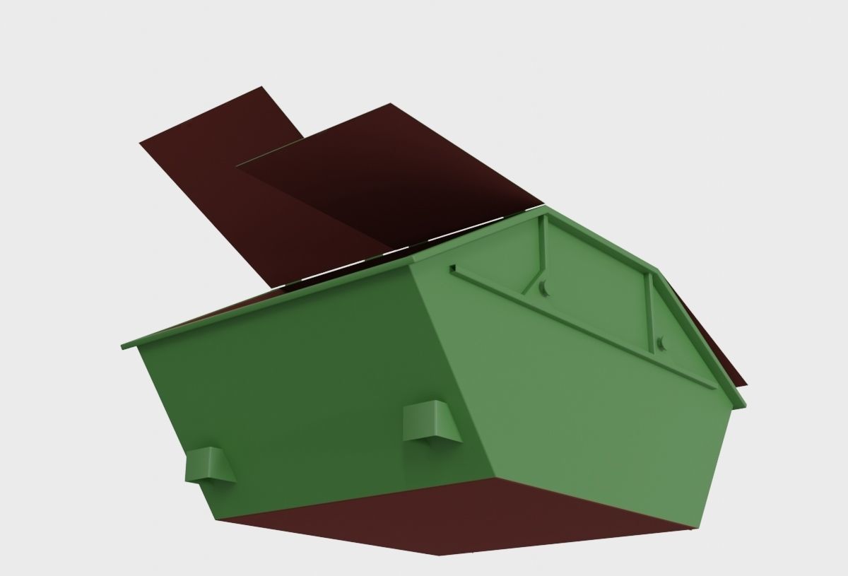 3D model Steel dumpster 6 cubic meters with 4 lids VR / AR / low-poly ...