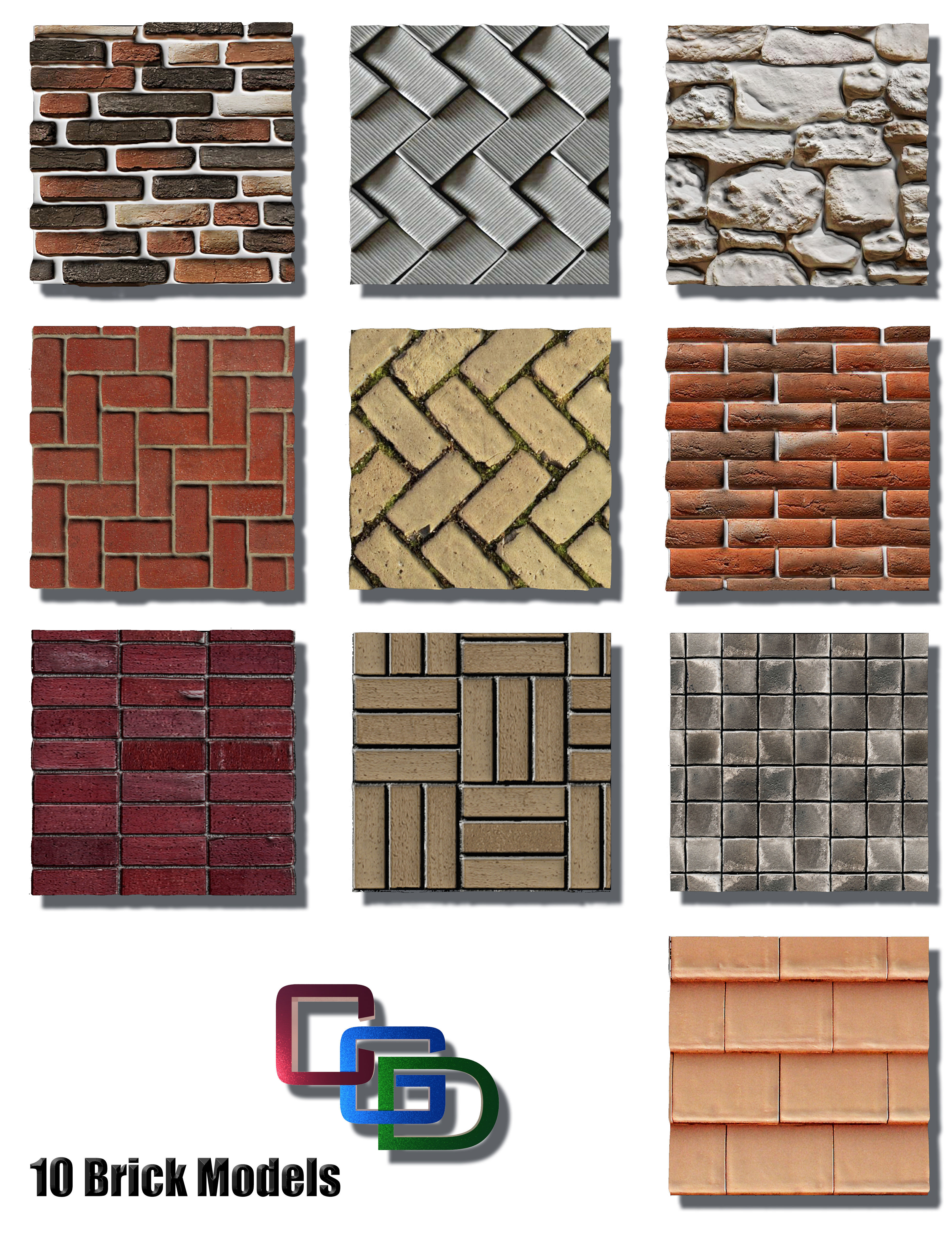 PBR 10 Bricks Model Collection | CGTrader