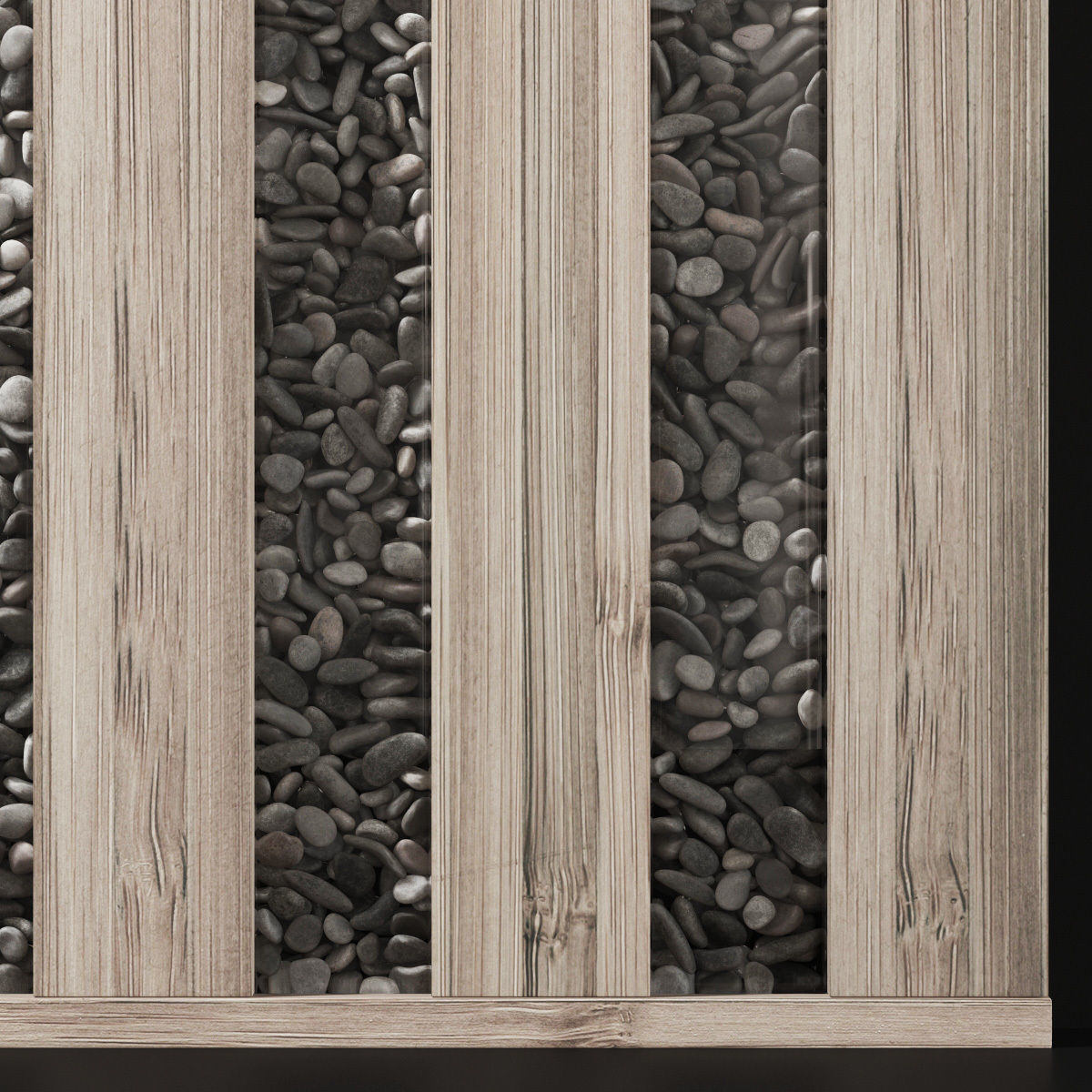 Wall Wood pebble decor n2 3D model | CGTrader