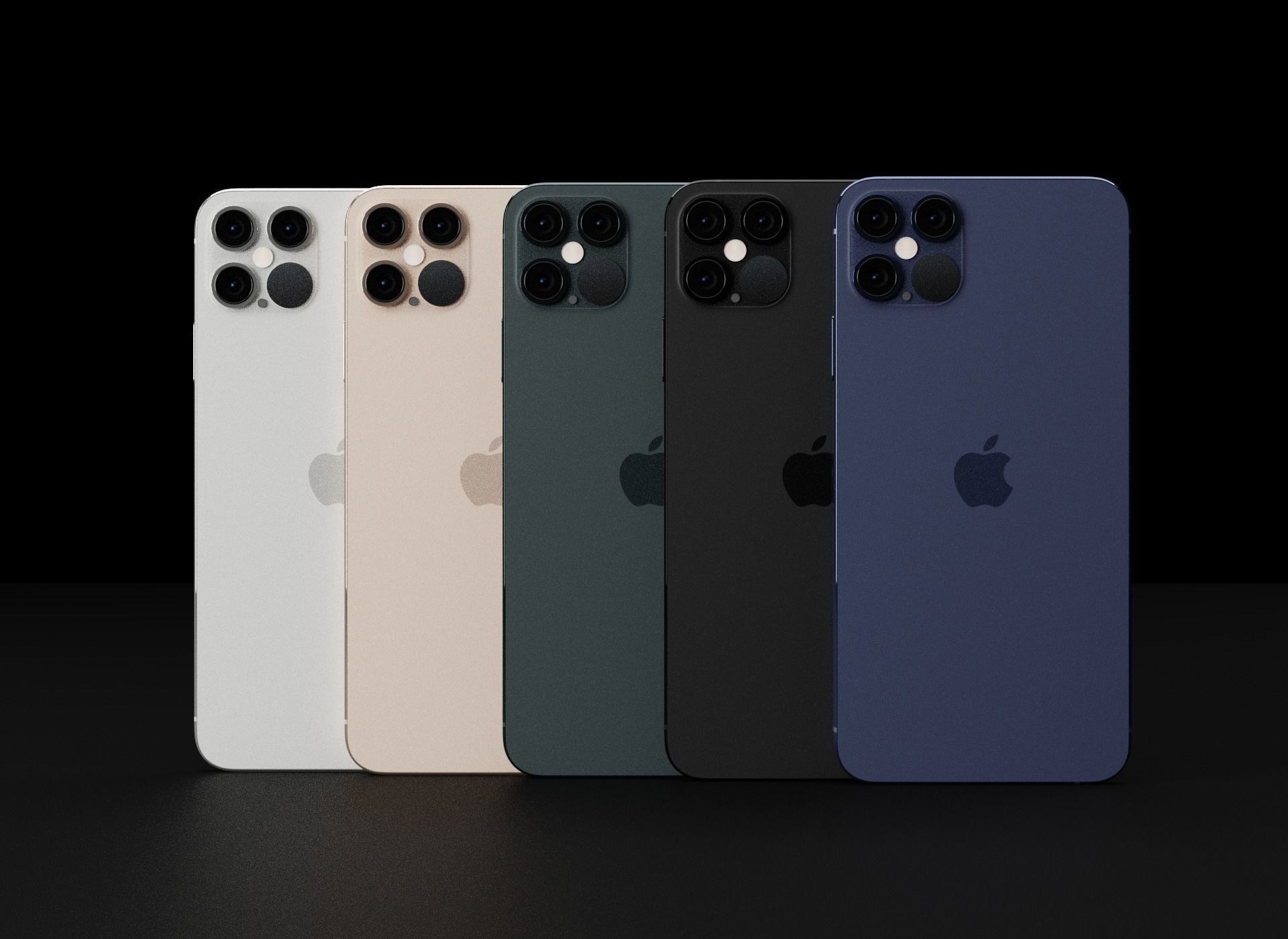 3D model Concept of Apple iPhone 12 Pro Max Thin Bezels and Boxy Design ...