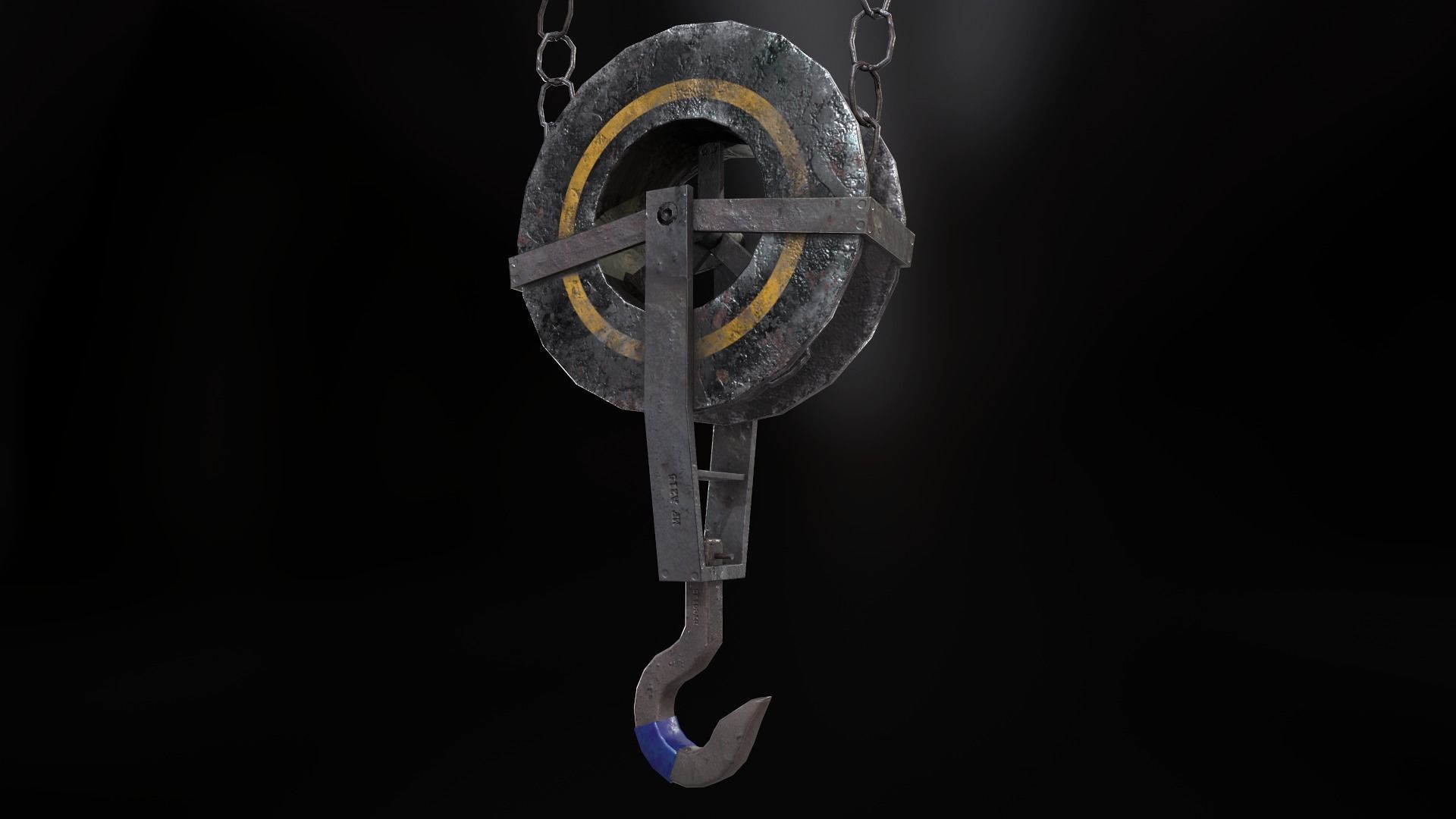 3D model Hoist clock with chains hanging from it VR / AR / low-poly ...