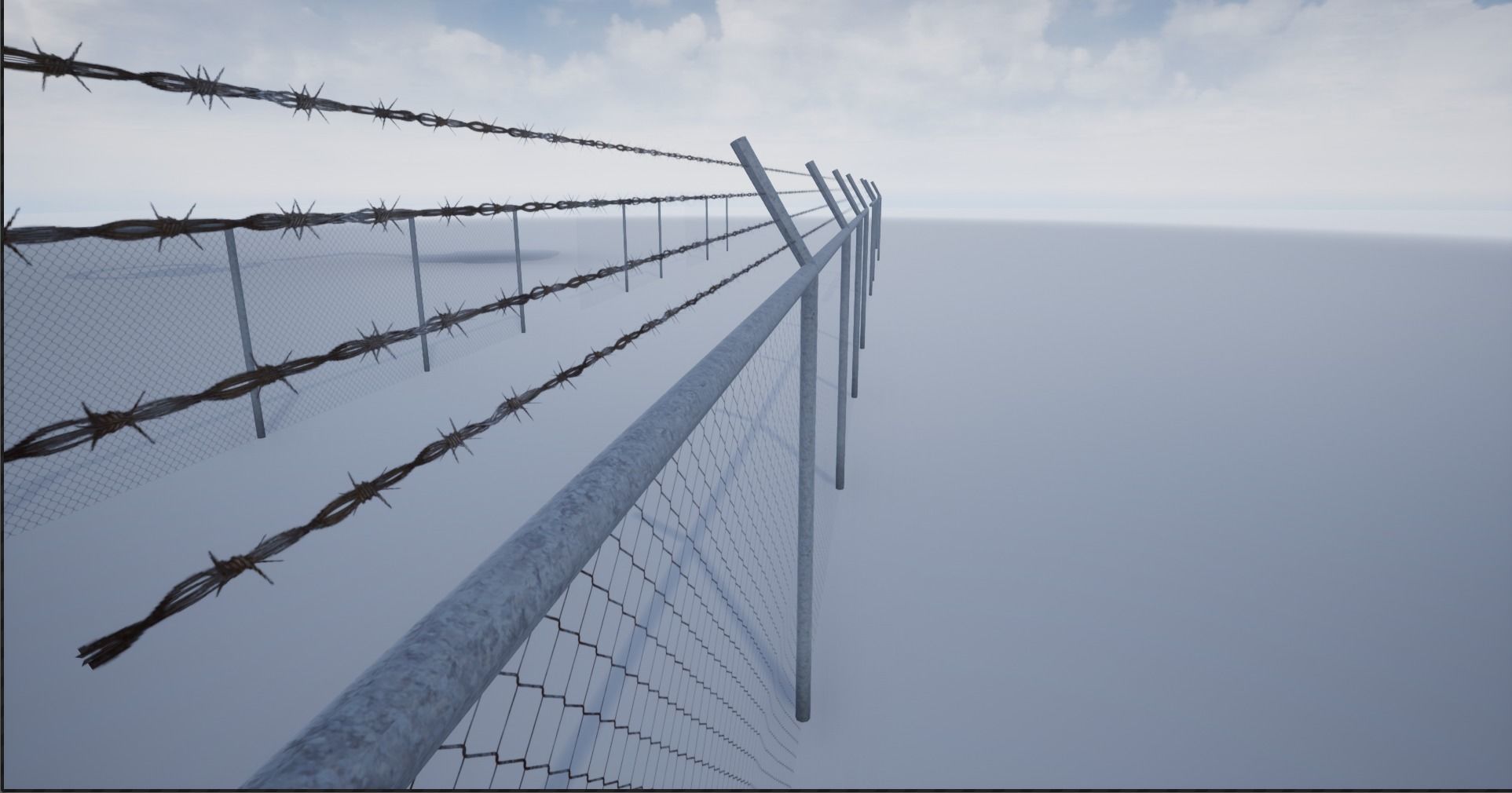 3D model Lowpoly Modular Barbed Wire Fence VR / AR / low-poly | CGTrader
