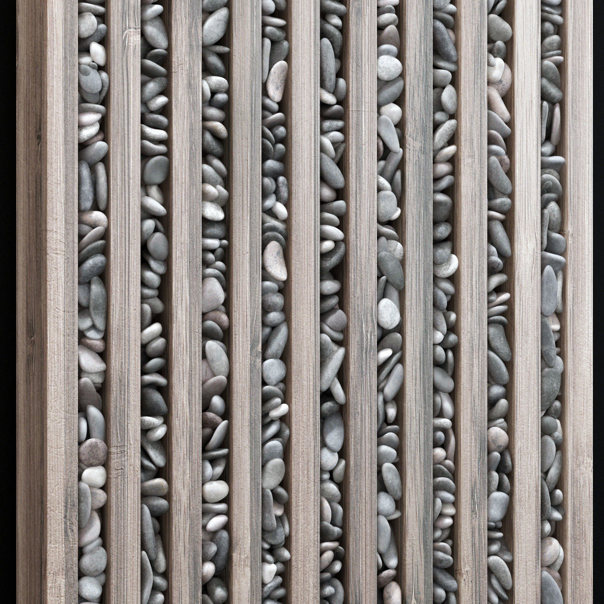 Wall Wood pebble decor n3 3D model | CGTrader