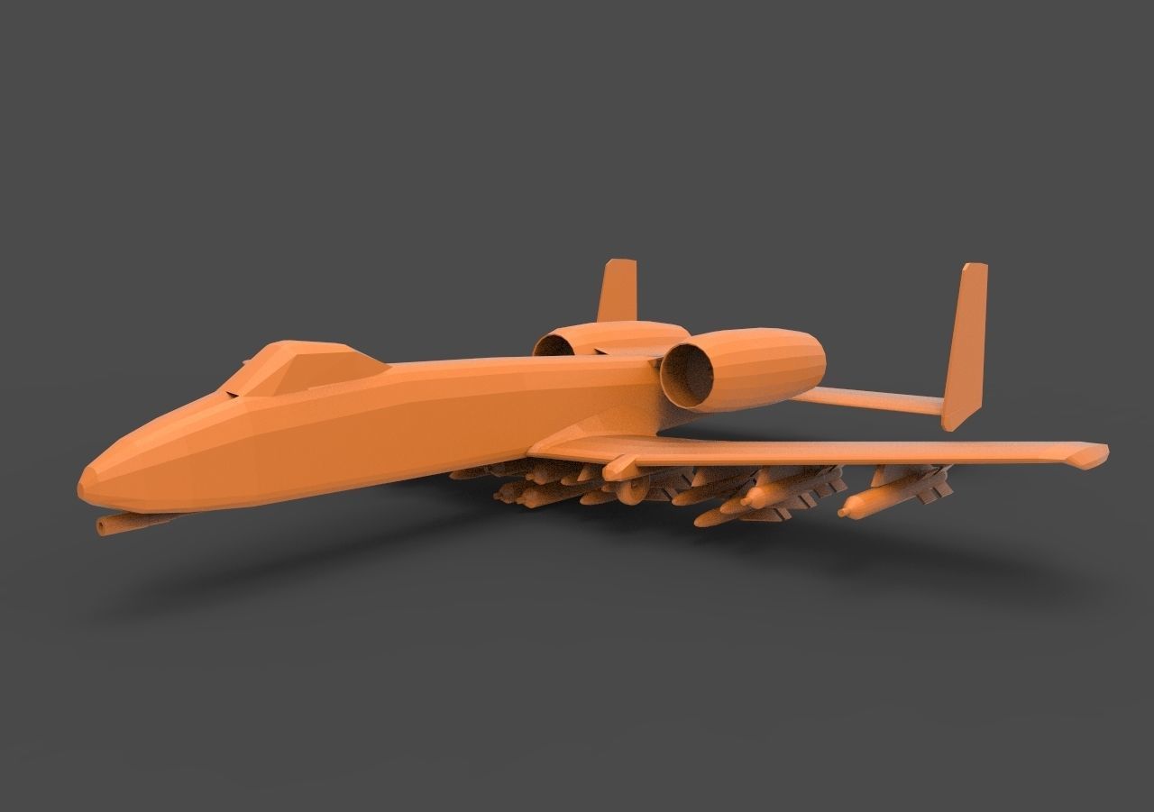A-10 Thunderbolt 3D model 3D printable | CGTrader