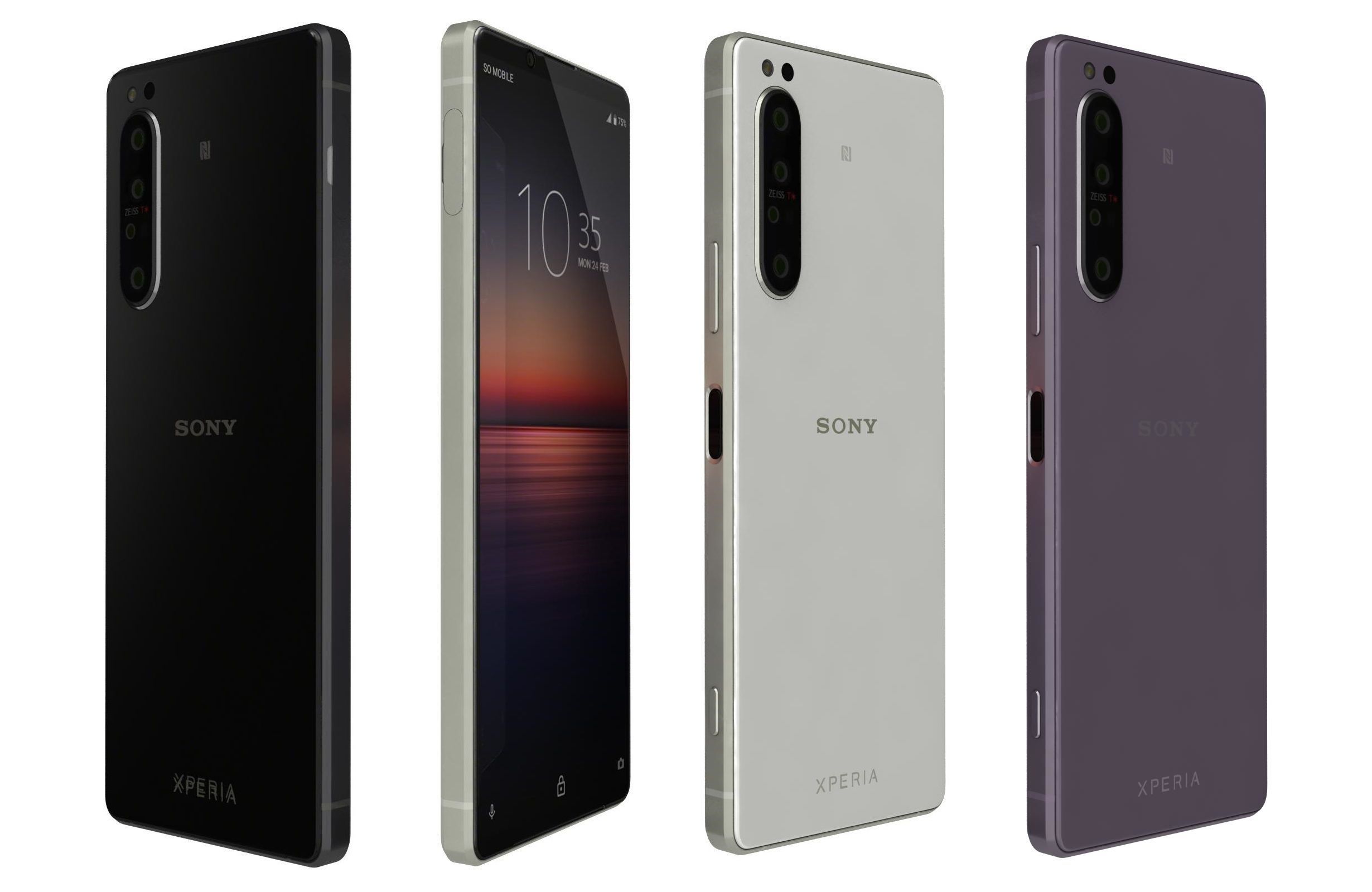 Sony Xperia 1 II All Colors 3D model | CGTrader