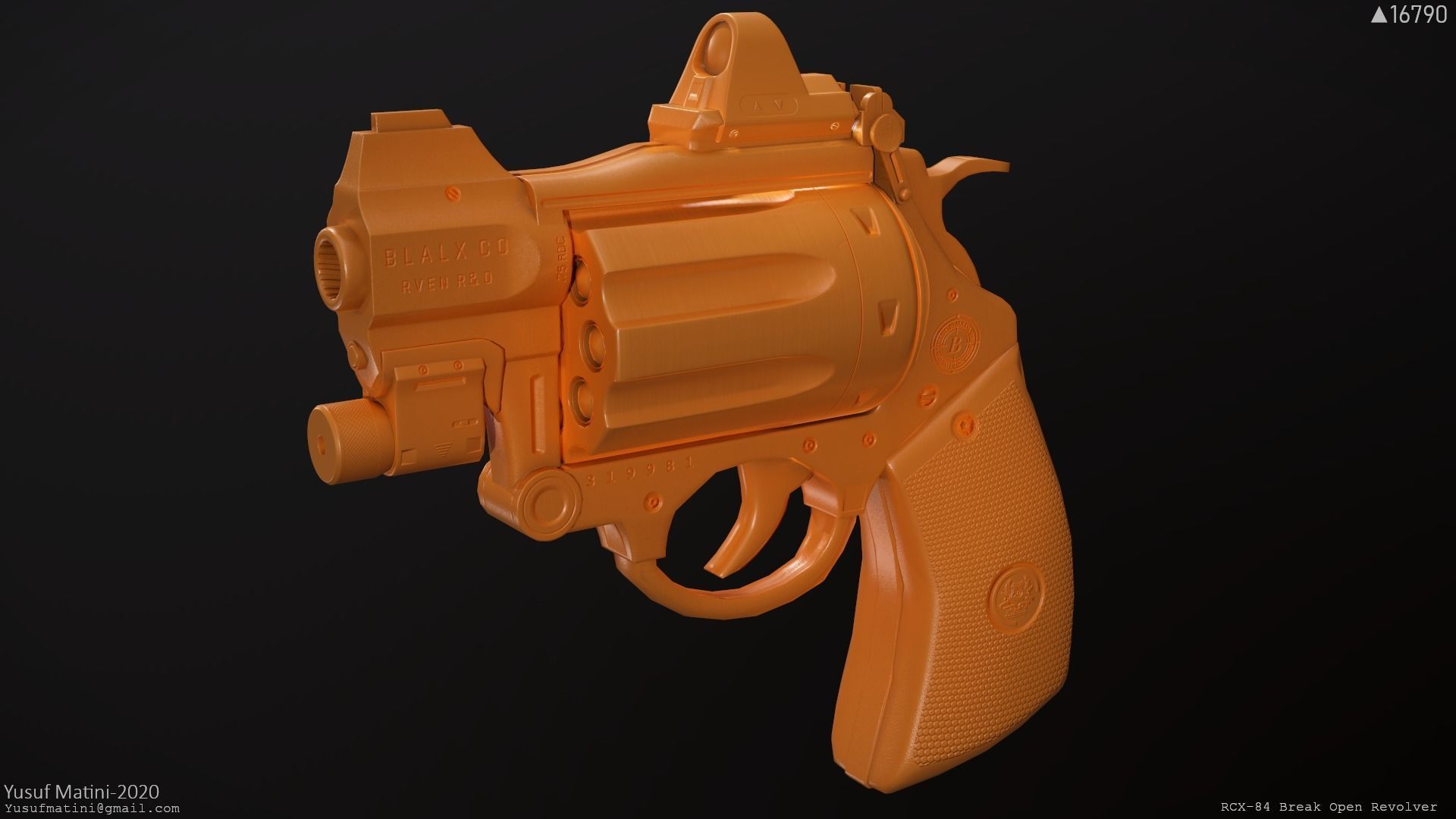 3D model RCX-84 Break open Revolver VR / AR / low-poly | CGTrader