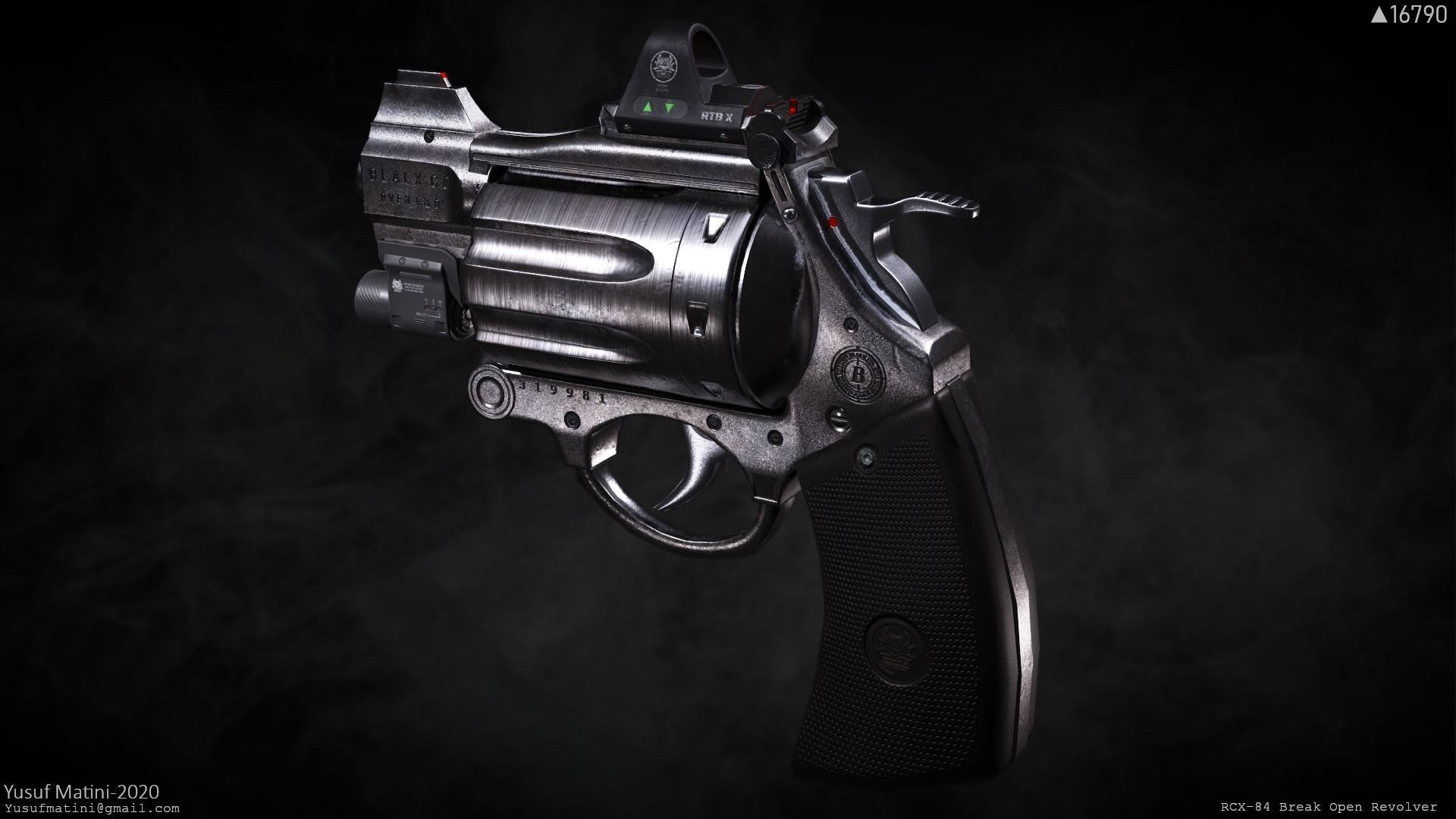 3D model RCX-84 Break open Revolver VR / AR / low-poly | CGTrader