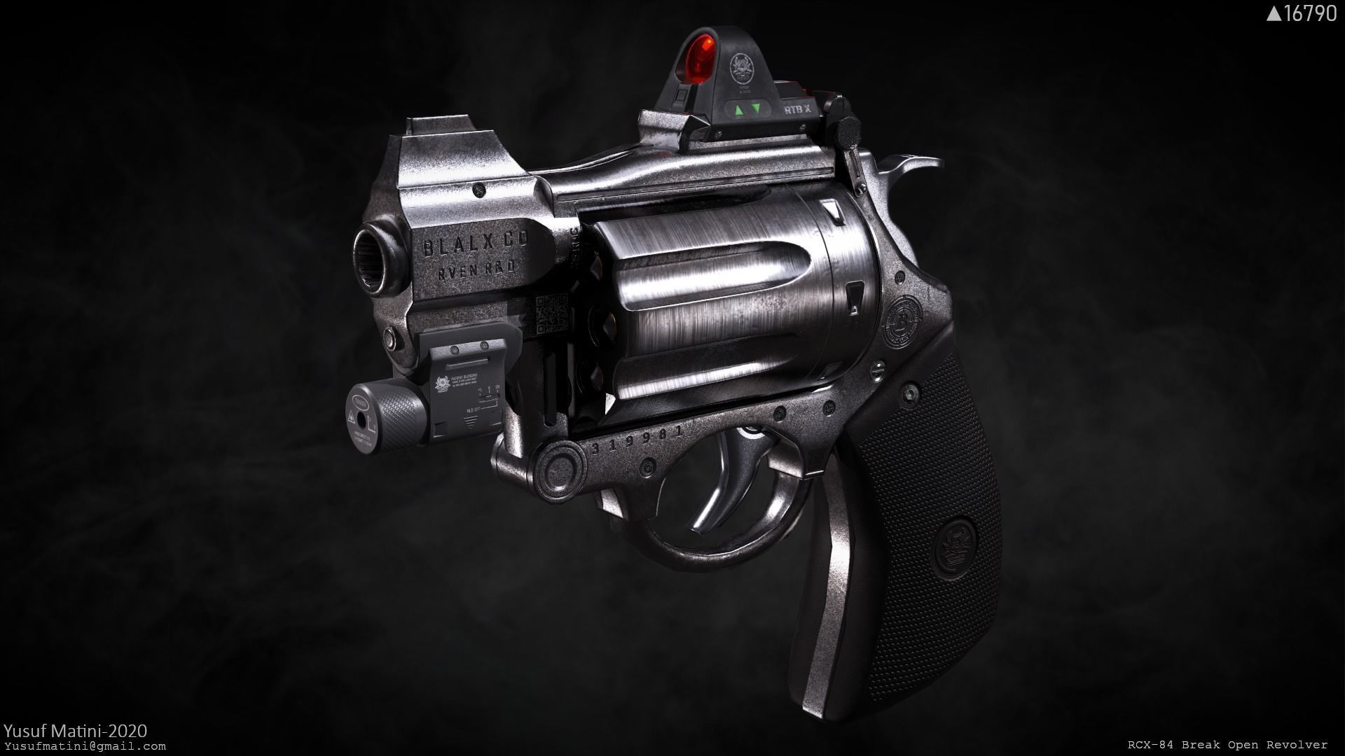 3D model RCX-84 Break open Revolver VR / AR / low-poly | CGTrader