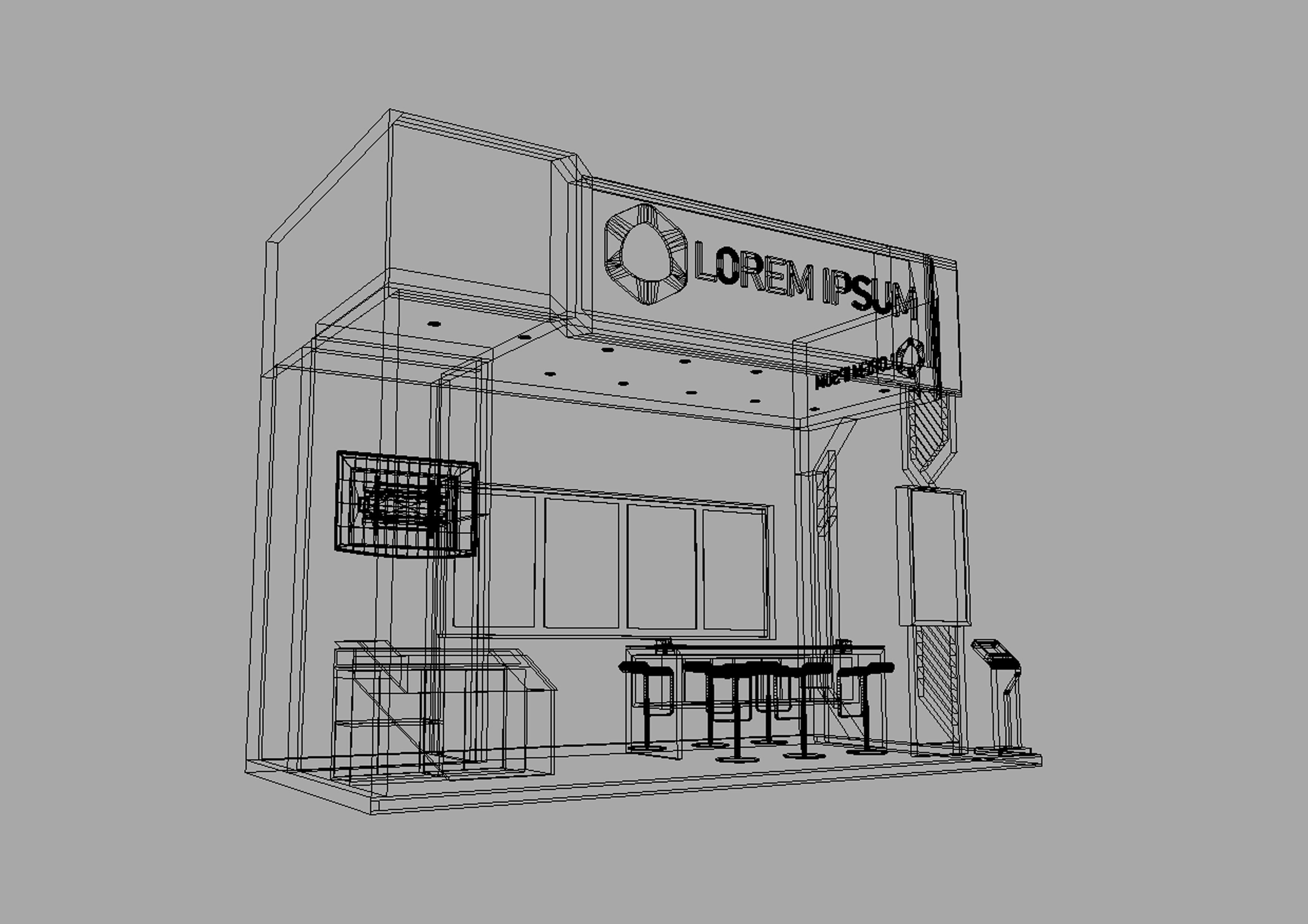 exhibition stand brq 18 sqm 3D model | CGTrader