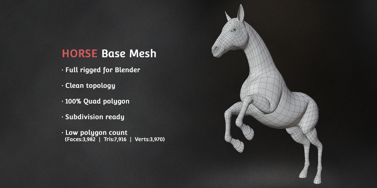 3D model Base Meshes Animal Starter Kit 1 VR / AR / low-poly | CGTrader