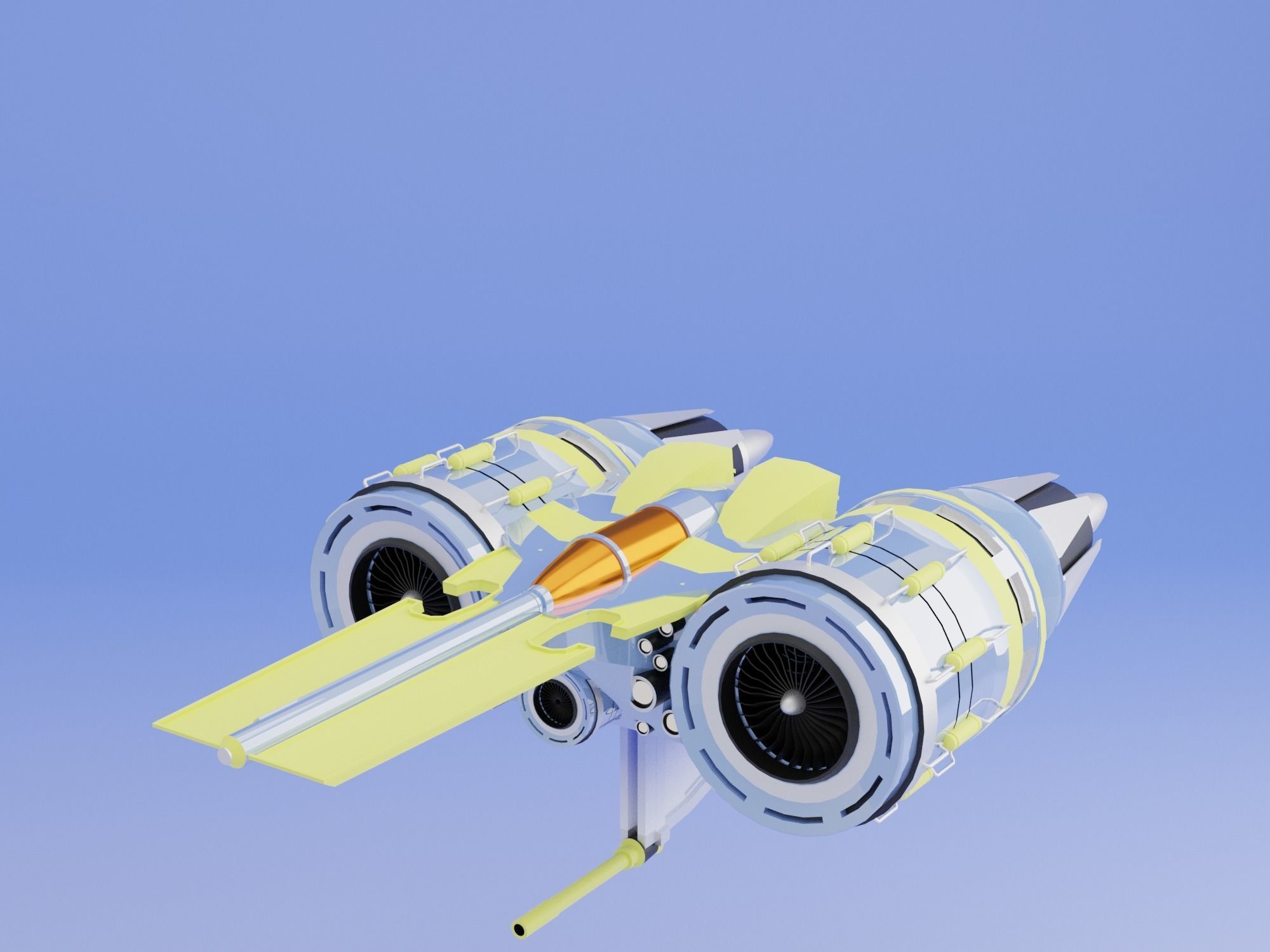 3D model low poly spacecraft fighter VR / AR / low-poly | CGTrader