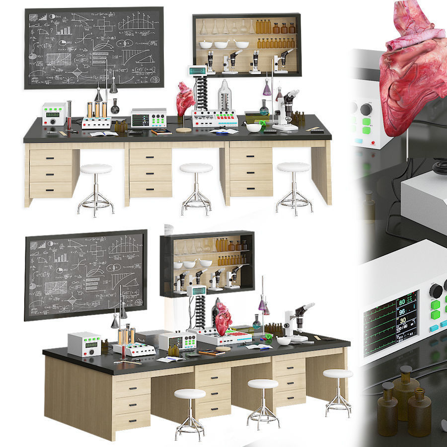 Laboratory medical set 3D model | CGTrader