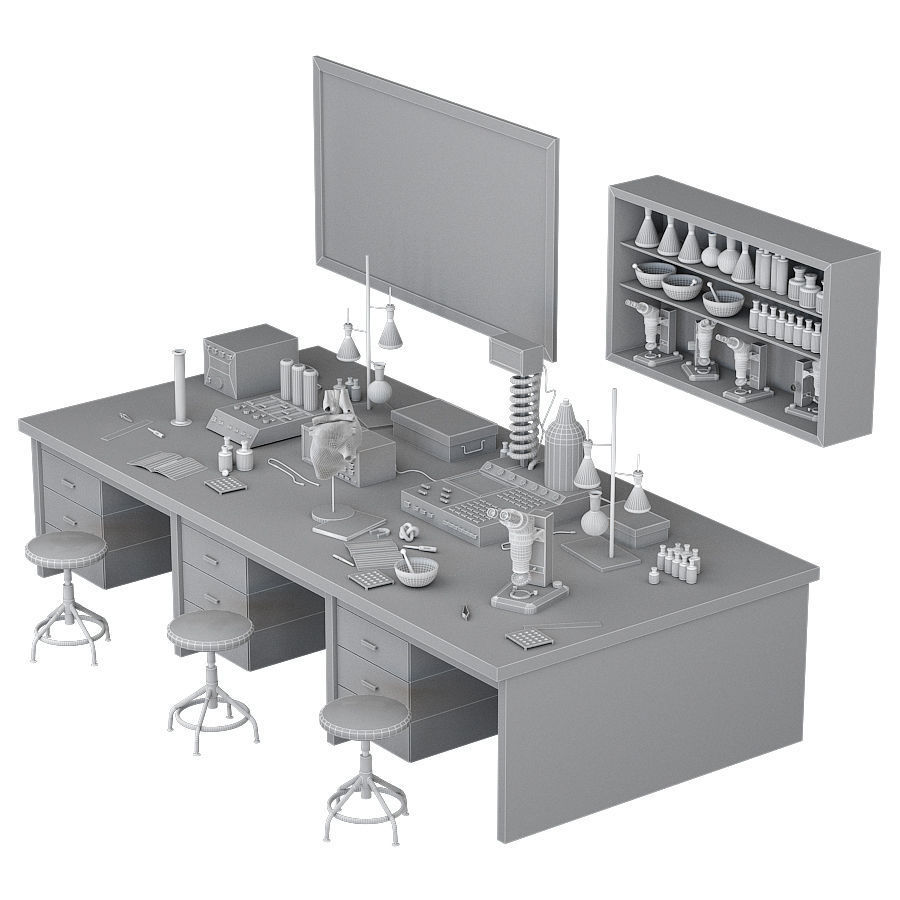 Laboratory medical set 3D model | CGTrader