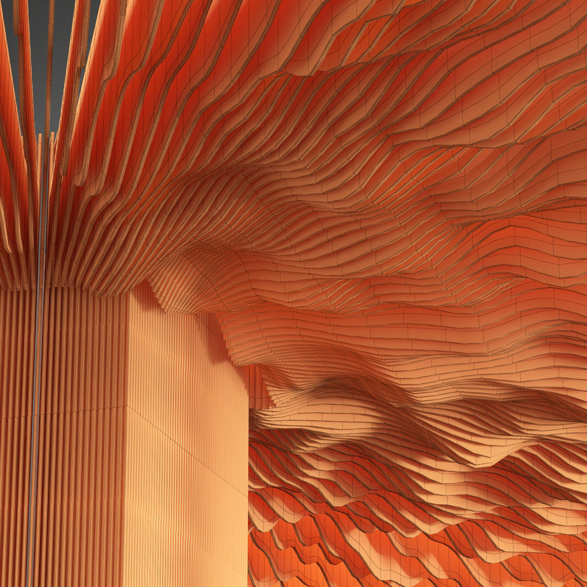 Parametric radial hall n1 3D model | CGTrader