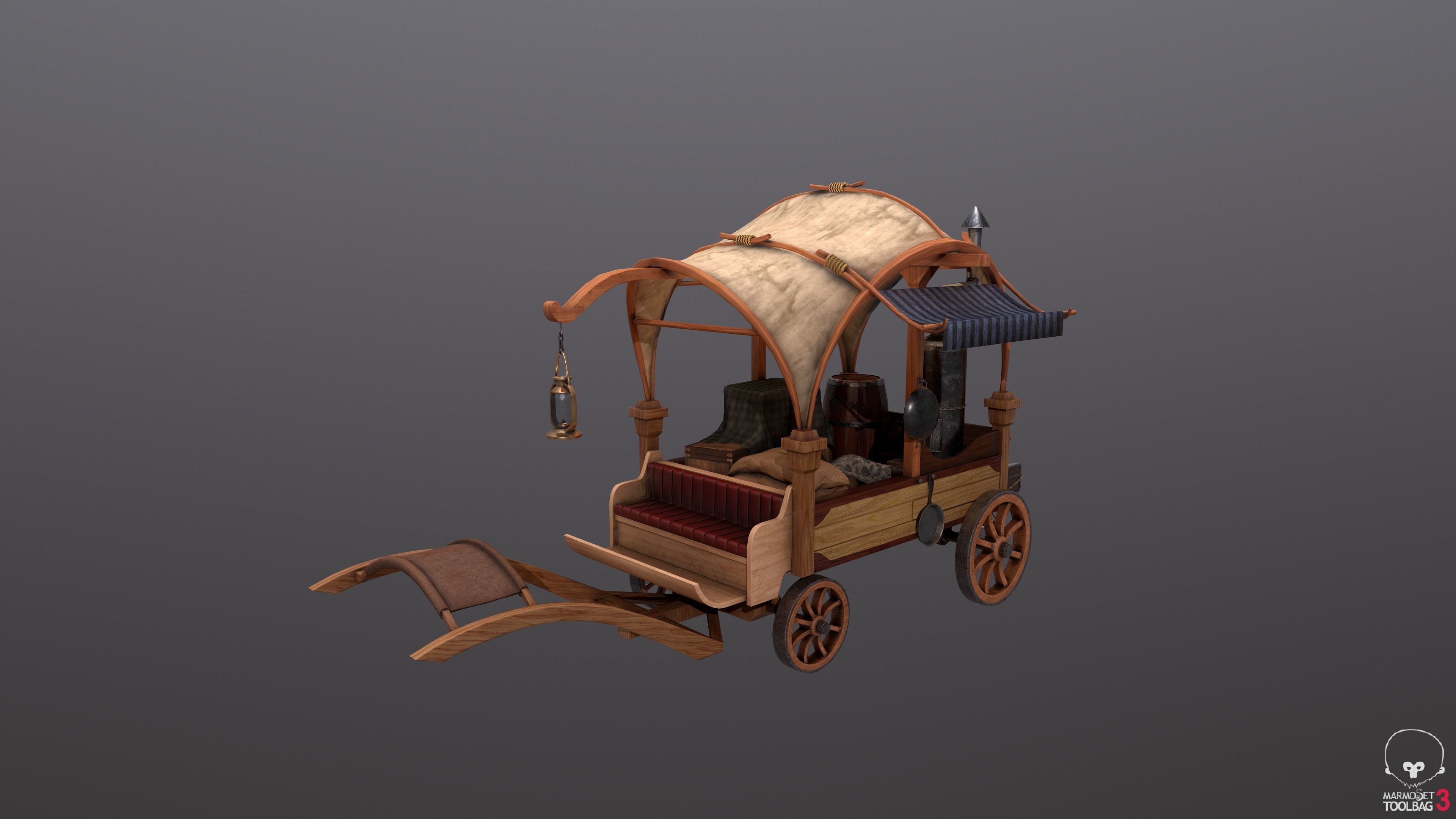 3D model Peddler Cart VR / AR / low-poly | CGTrader