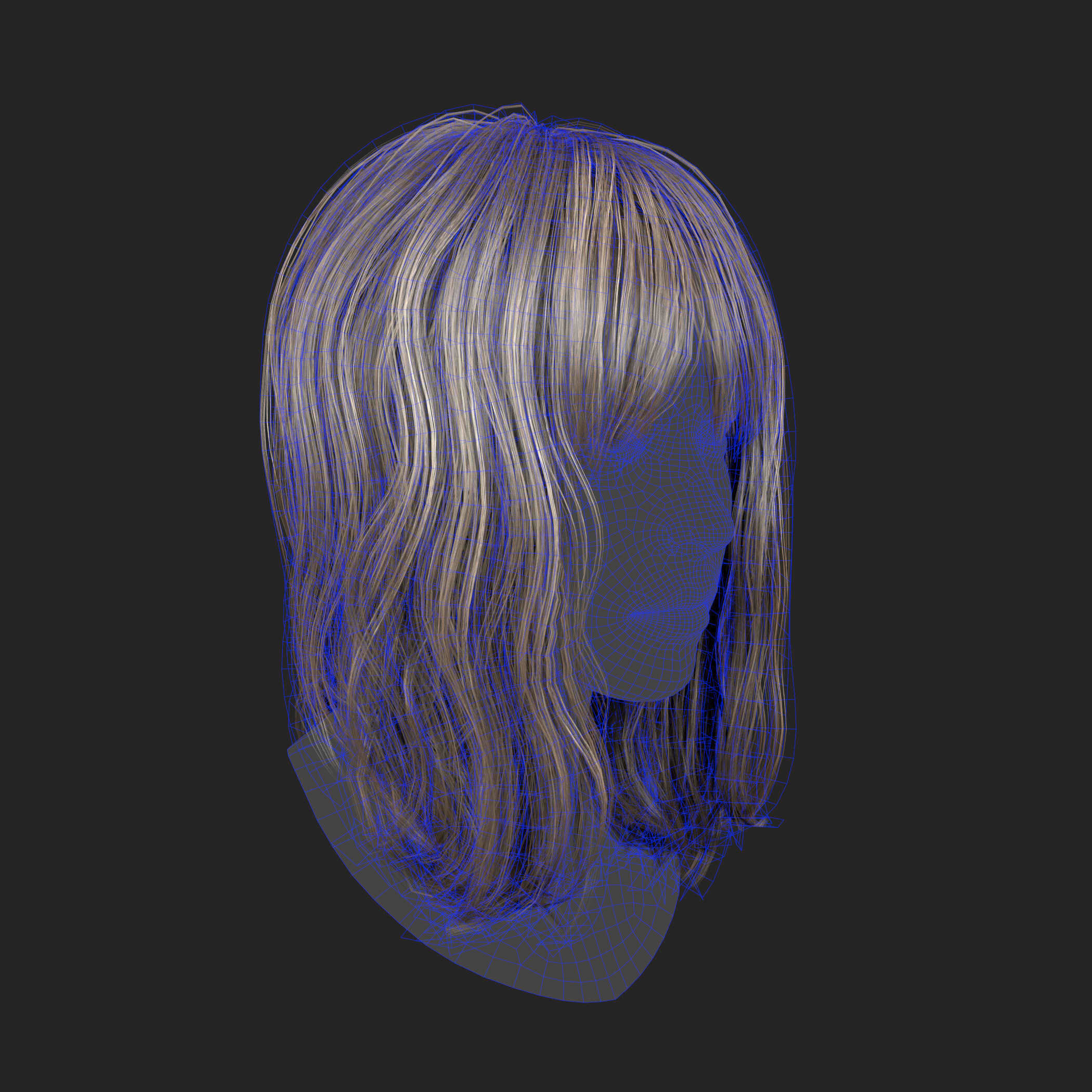 3D model Realtime Medium Length Hairstyle VR / AR / low-poly | CGTrader
