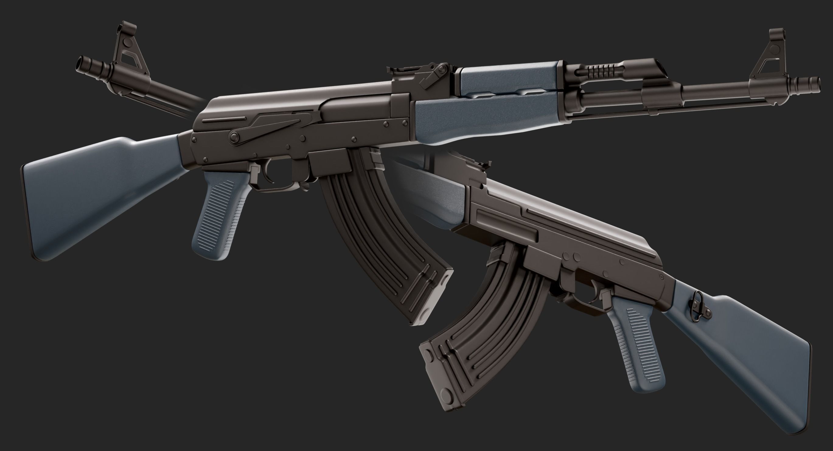 AK47 variant - Hpoly 3D model | CGTrader