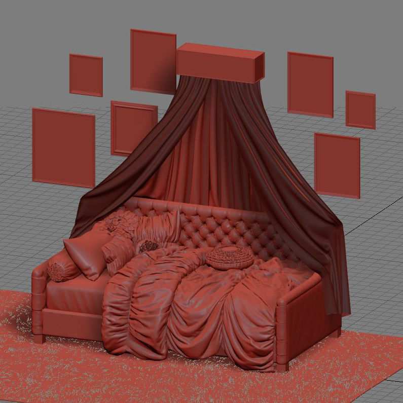 Devyn Tufted Velvet Daybed Restoration Hardware 3D model | CGTrader