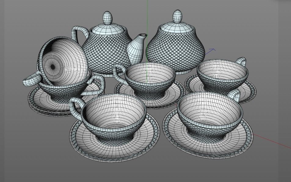 Tea-set 3D model | CGTrader