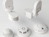 3D model Sensor Set smoke and carbon monoxide detectors VR / AR / low ...