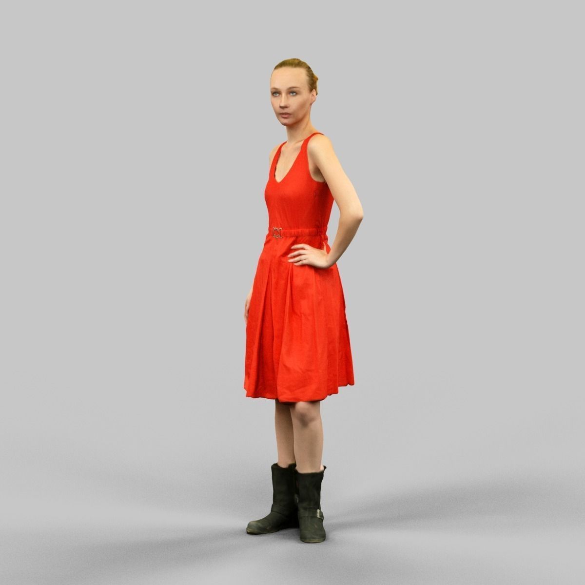 3D model Woman in red VR / AR / low-poly | CGTrader