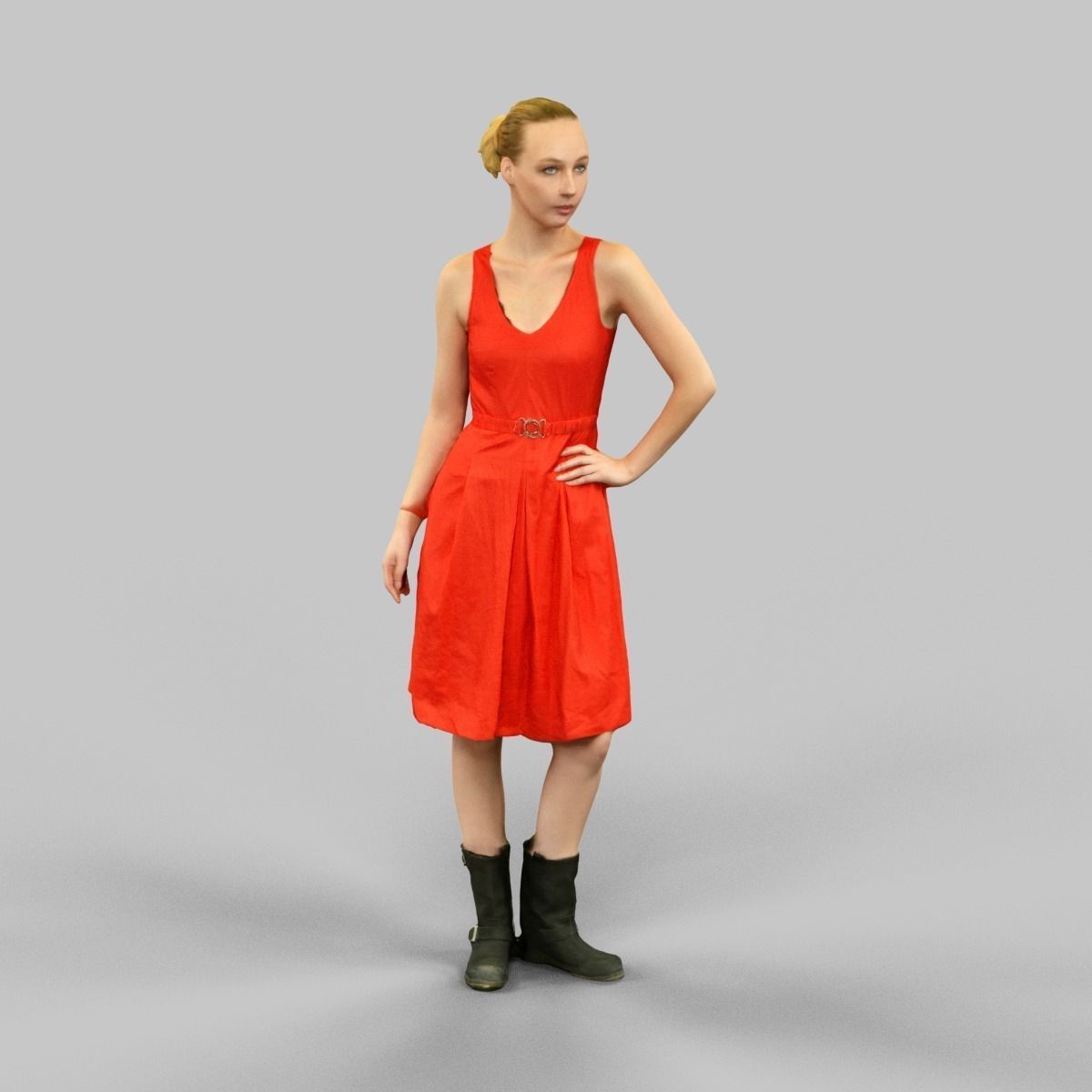 3D model Woman in red VR / AR / low-poly | CGTrader