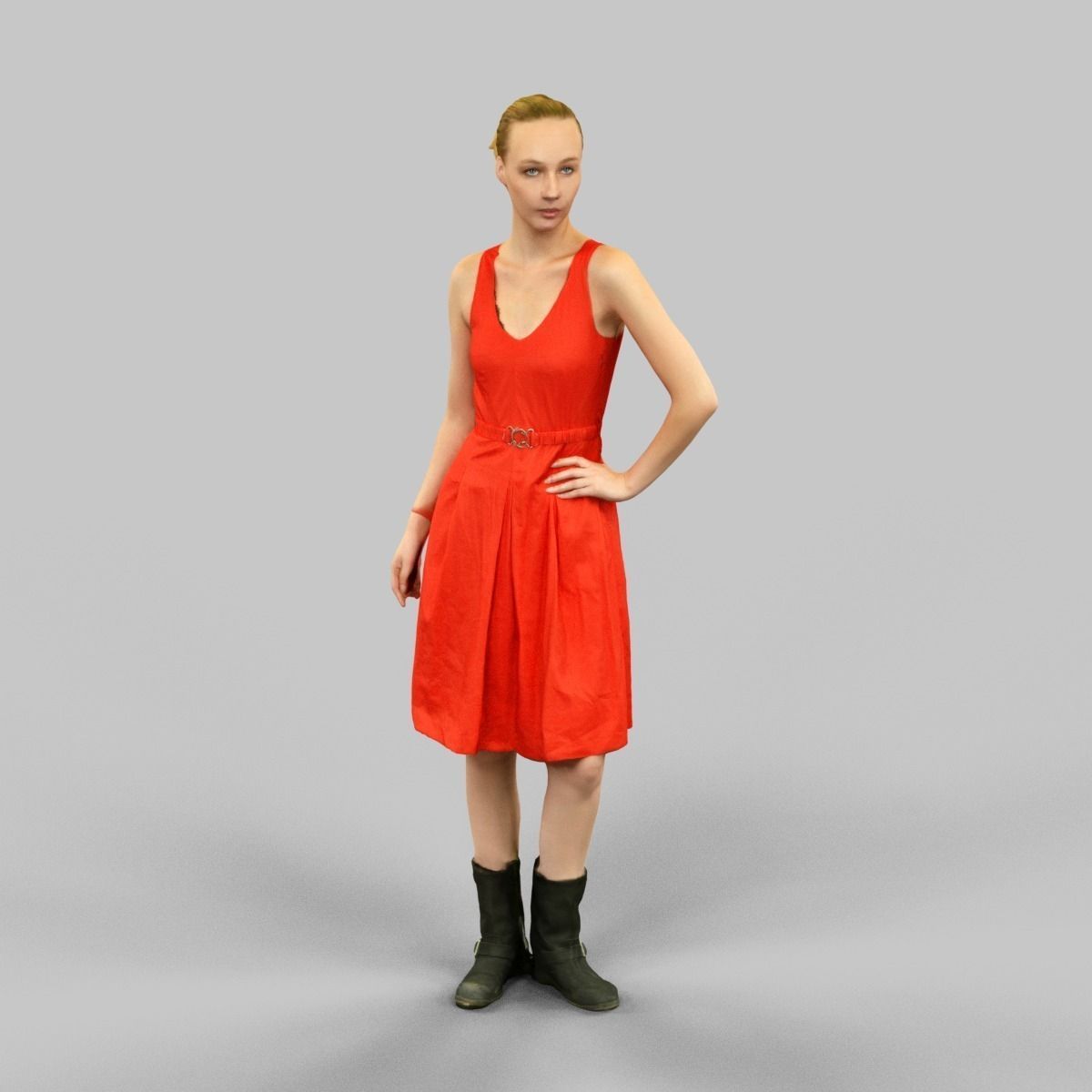 3D model Woman in red VR / AR / low-poly | CGTrader