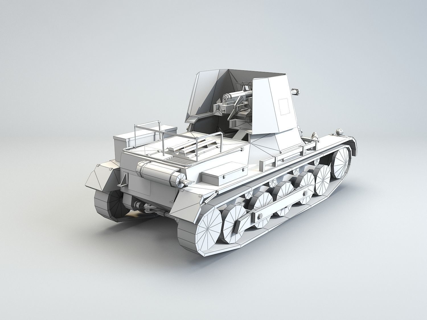 3D model Low Poly SdKfz 101 PanzerJager I Tank Destroyer VR / AR / low ...