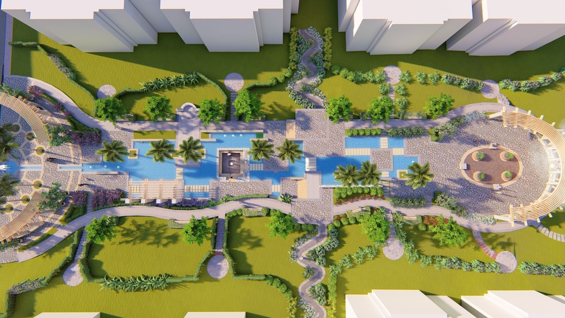 Revit Park Design 3D model animated | CGTrader