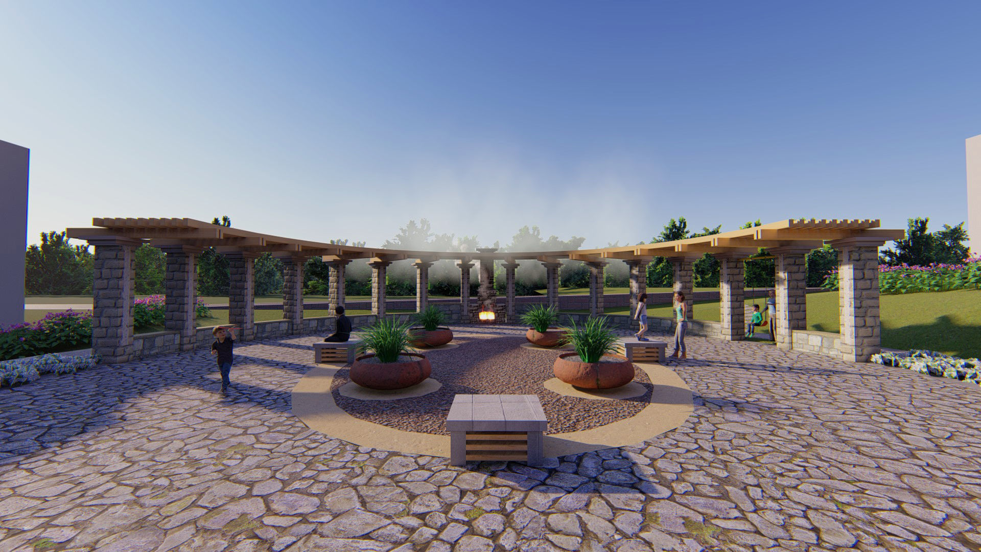 Revit Park Design 3D model animated | CGTrader